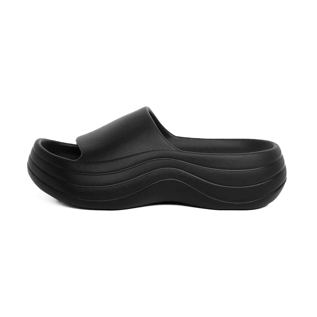 Zueco Plataforma Mujer Gomon Negro - Calzados Solamar